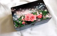 Produse handmade din Cutie lemn cu model floral - Crafty