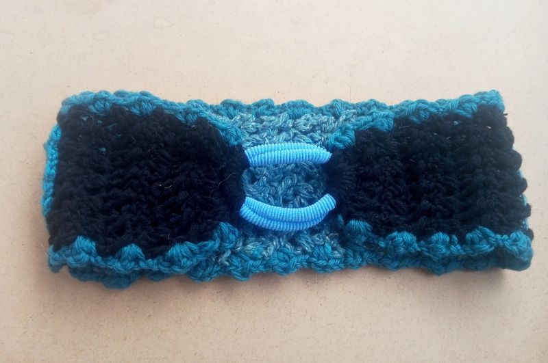Banda bandana bentita de par crosetata albastra - sarmis | Crafty