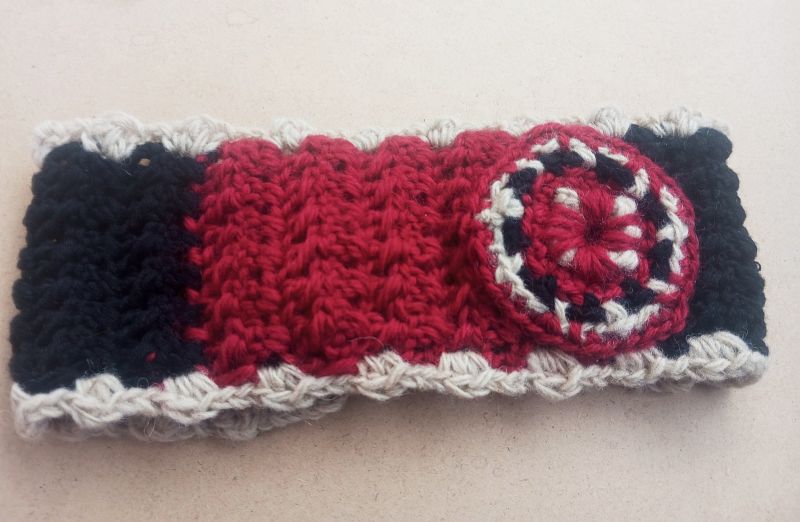 Banda bandana bentita de par crosetata grena - sarmis | Crafty