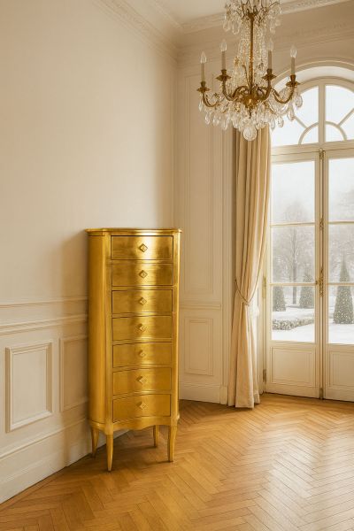 Comoda Rococo din lemn masiv auriu - Deko | Crafty